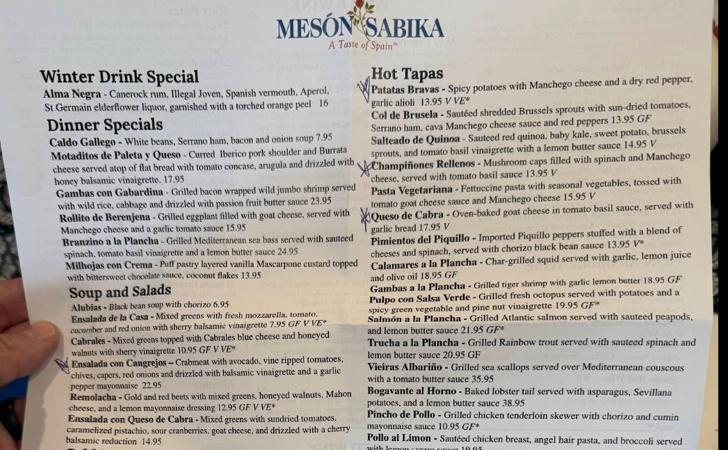 Mesón Sabika Restaurant Menu – Authentic Spanish Tapas & Sangria in ...
